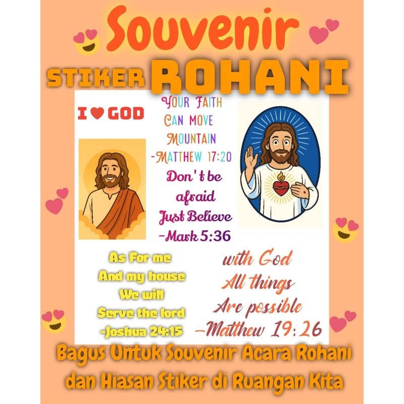 Jual Stiker Ayat Alkitab / Stiker Tuhan Yesus / Stiker Sekolah Minggu ...