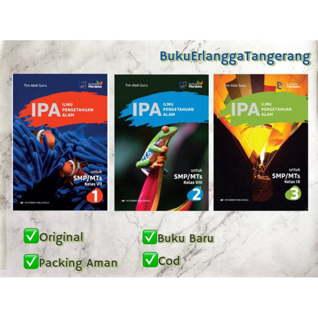 Jual IPA KELAS 7 8 9 SMP/MTS KURIKULUM MERDEKA PENERBIT ERLANGGA ...