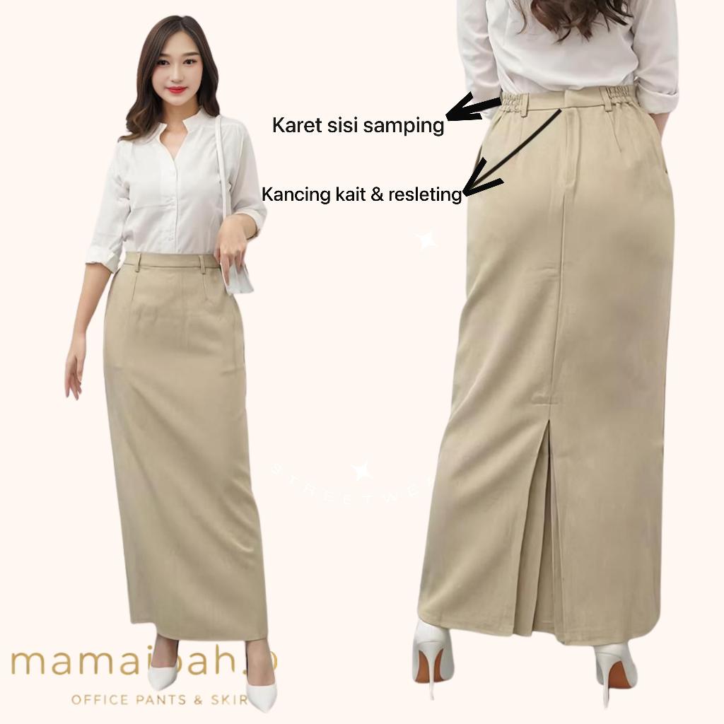 Jual Rok Span Kerja Wanita Rempel Belakang Bahan Stretch Premium ...