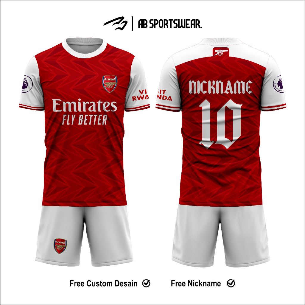 Jual JERSEY ARSENAL TERBARU FULLPRINT FREE CUSTOM NAMA DAN NOPUNG ...