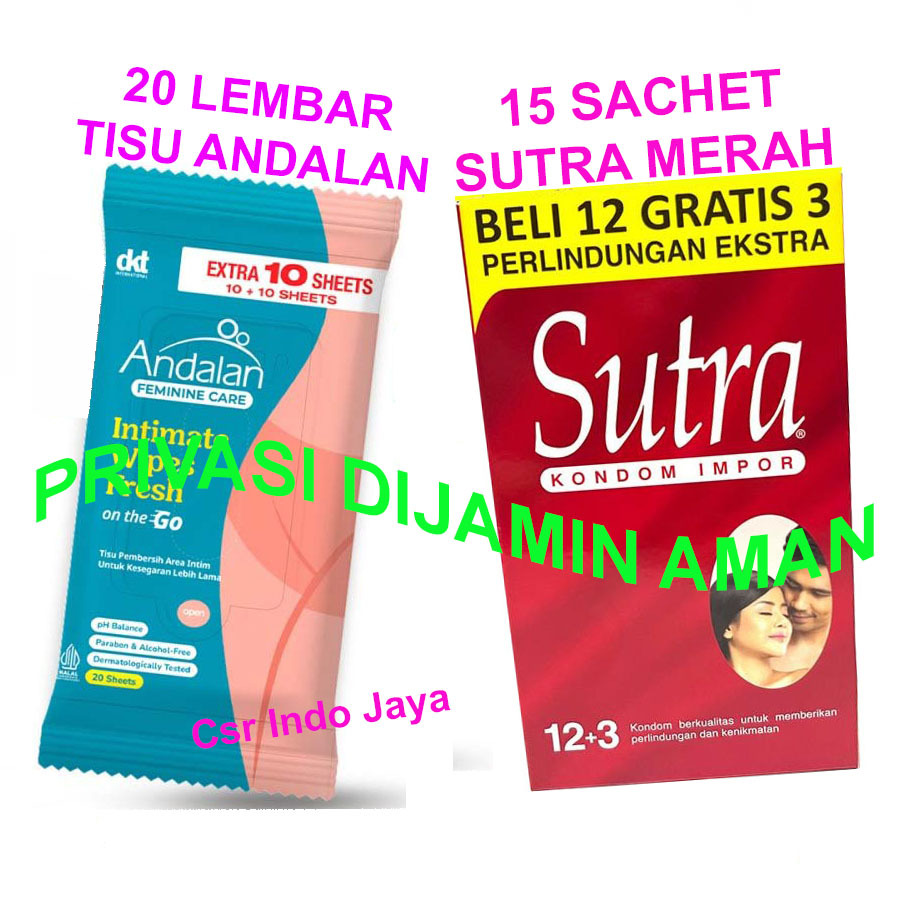 Jual Paket Tisu Andalan Intimate Wipes Isi 20 Tissue Dan Sutra Merah 12 ...