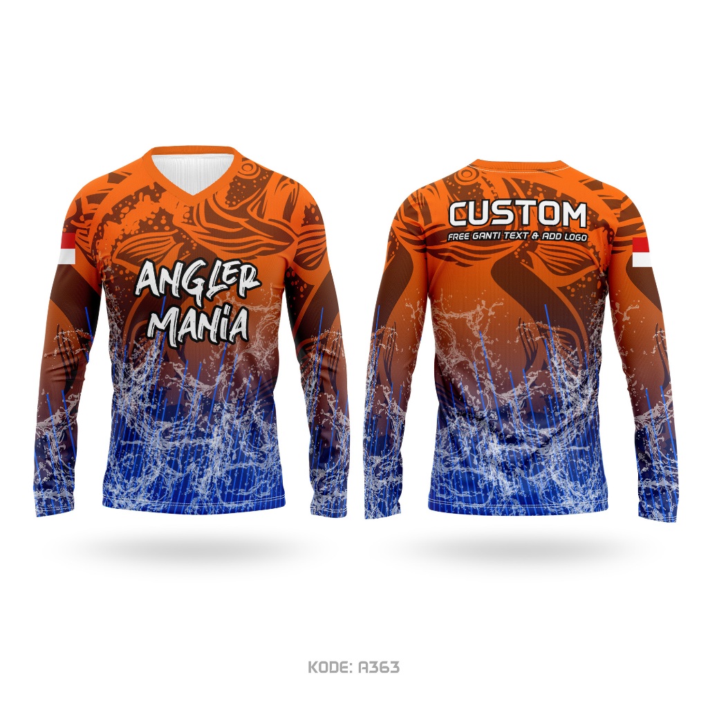 Jual Jersey Mancing Custom Angler Fishing Dryfit Fullprint A363 ...
