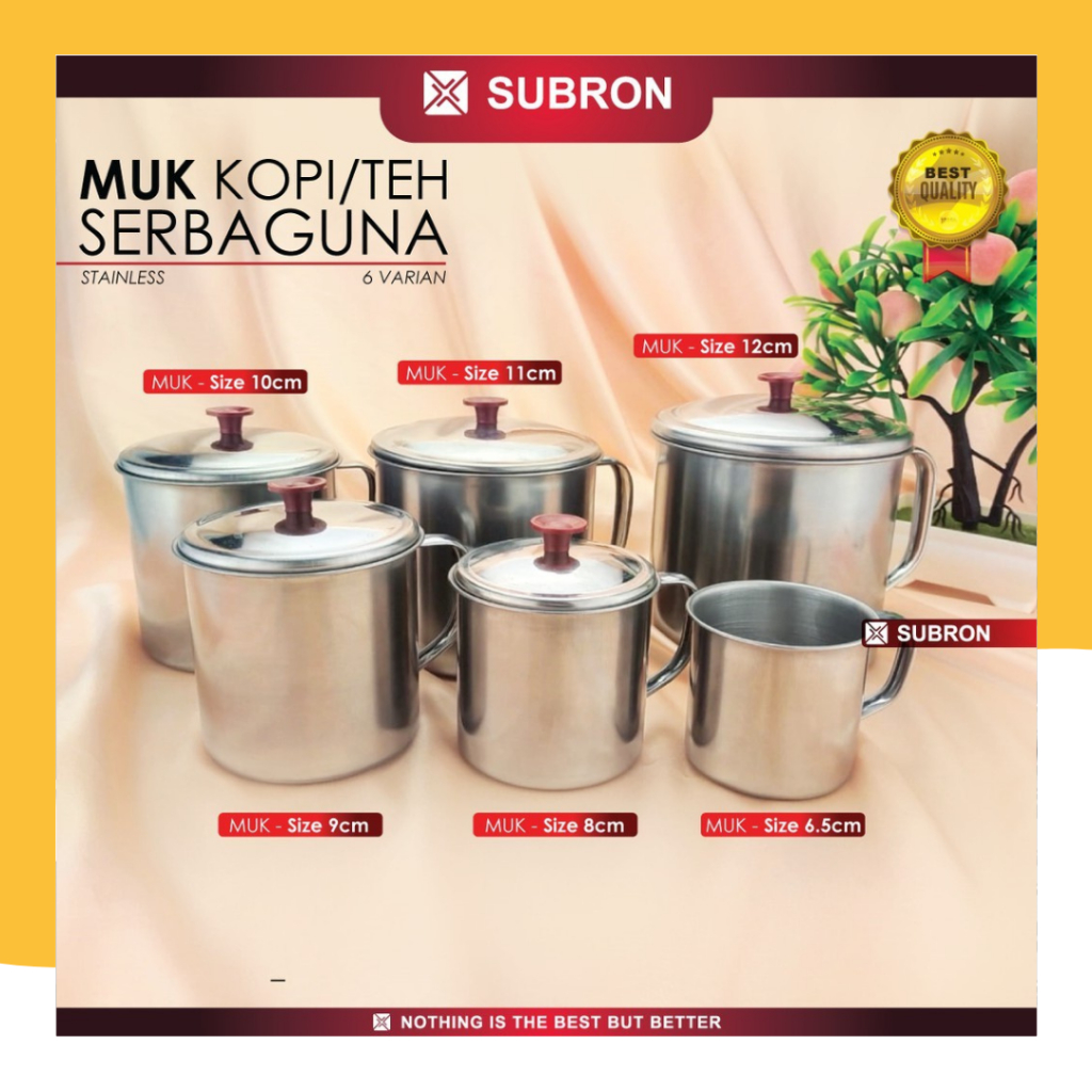 Jual Subron MUG Stainless Steel Cangkir Serbaguna Kopi/Teh/Susu 7cm/8cm ...