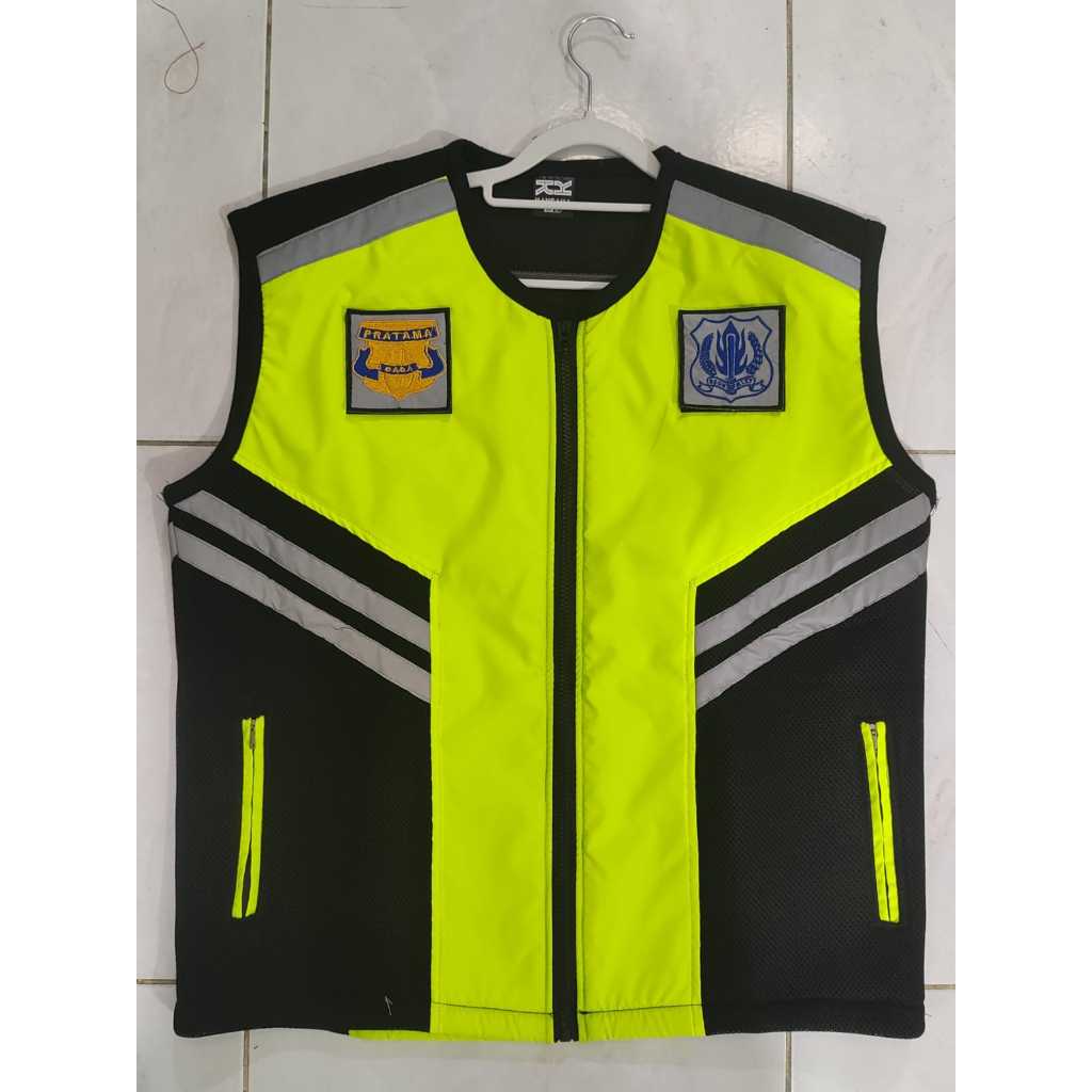 Jual Rompi Satpam Security Hitam Model List Hijau Stabilo Terbaru ...