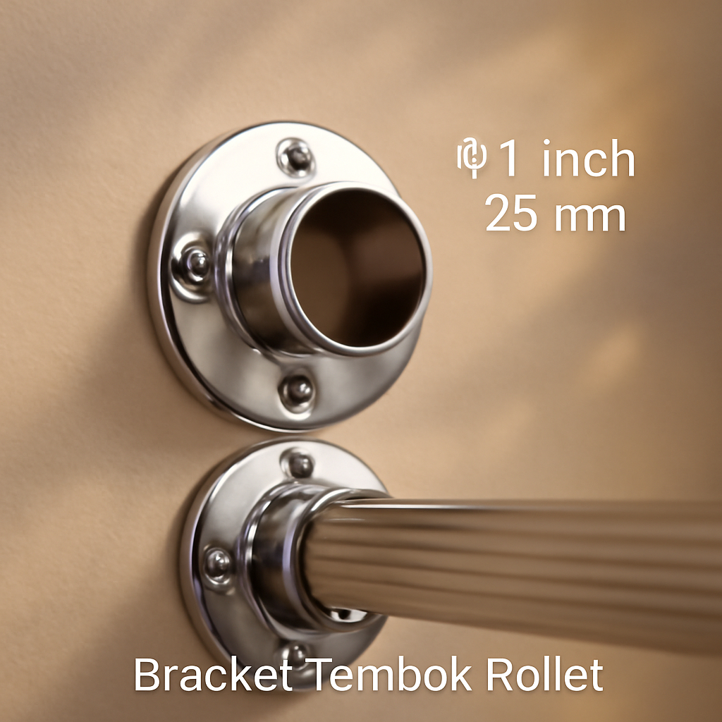 Jual Bracket Tembok Rollet Gorden Besi Bulat | Penyangga Pojok Dinding ...