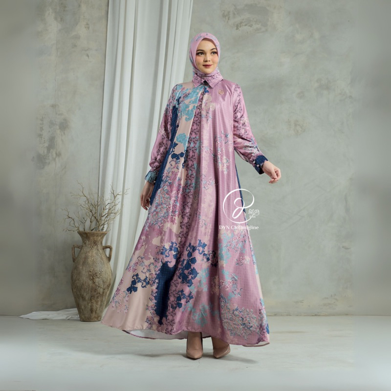 Jual DYN CLOTHINGLINE QUEENSA DRESS - GAMIS MOTIF TERBARU - GAMIS SILK ...