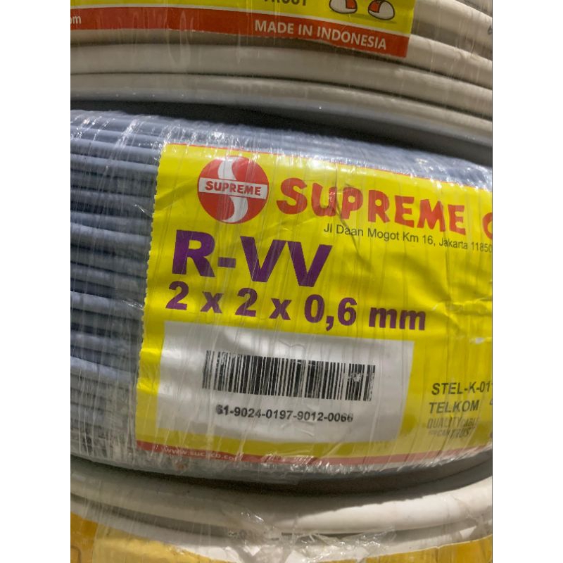 Jual kabel telpon 2x2x0.6 RVV 500 meter merk supreme | Shopee Indonesia