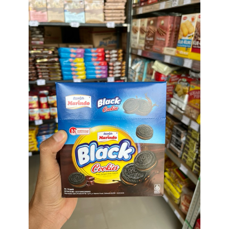 Jual marindo black cookies box isi 12pack | Shopee Indonesia