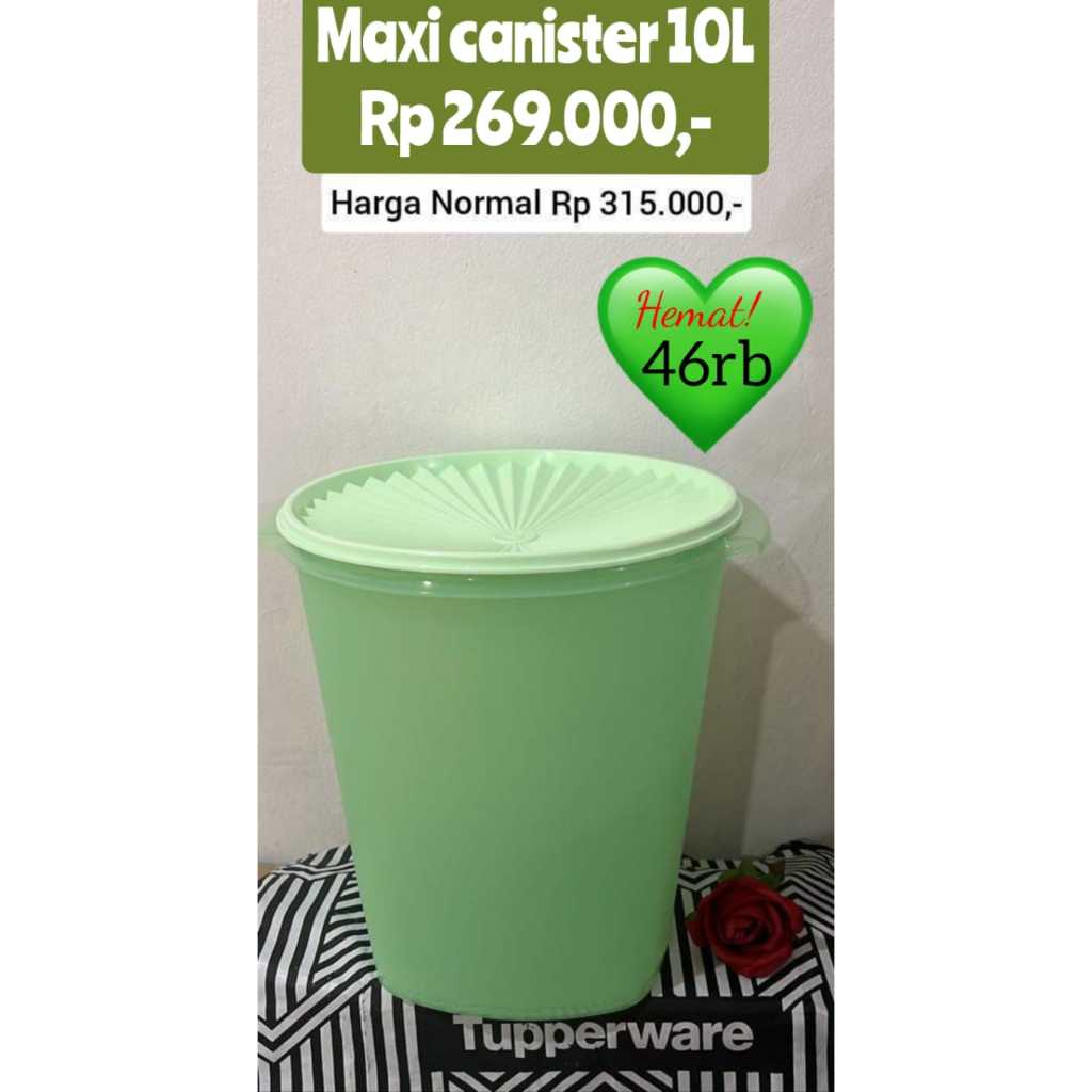 Jual TUPPERWARE MAXI CANISTER 10L - WADAH PENYIMPANAN BESAR(KERUPUK ...