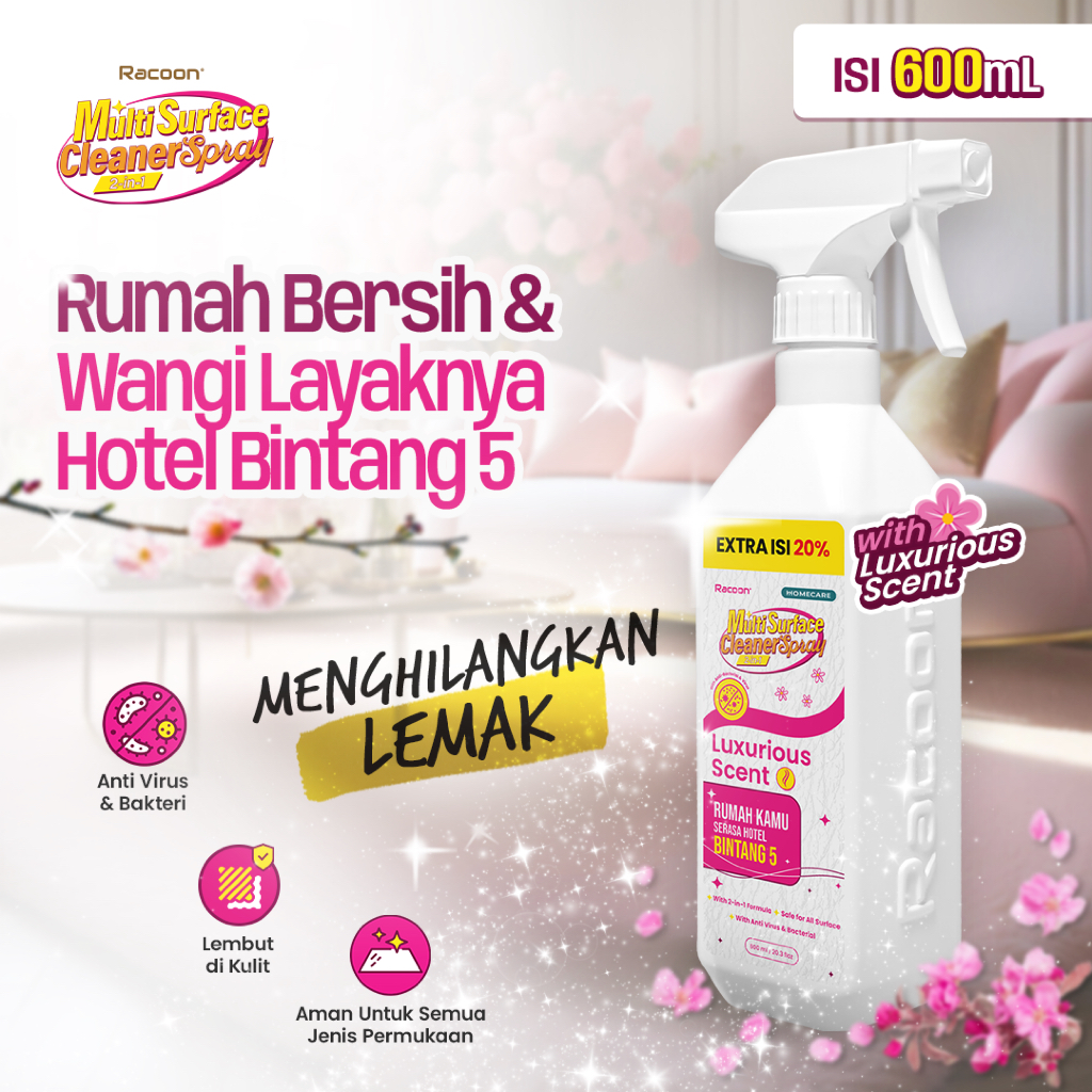 Jual RACOON Multi Surface Cleaner Spray Pembersih Kaca Meja Dapur ...