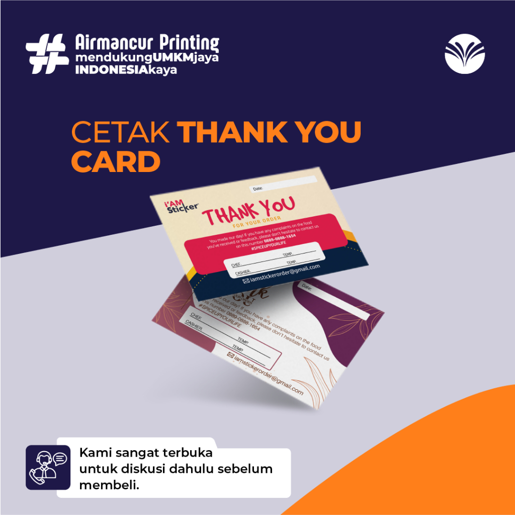 Jual Cetak Thank You Card 2 Sisi/Kartu Ucapan exclusive | Shopee Indonesia