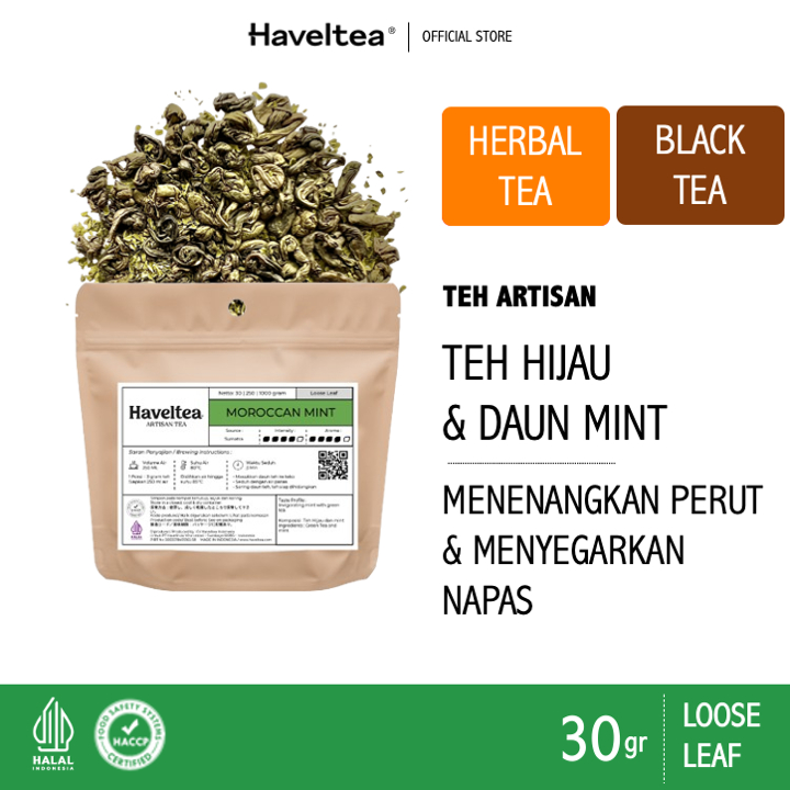 Jual Haveltea Moroccan Mint Leaves Tea Pure Mint Teh Hijau Peppermint ...