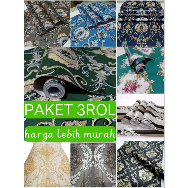 Jual PAKET HEMAT 3ROLL Wallpaper Sticker Dinding Motif Batik Bahan ...