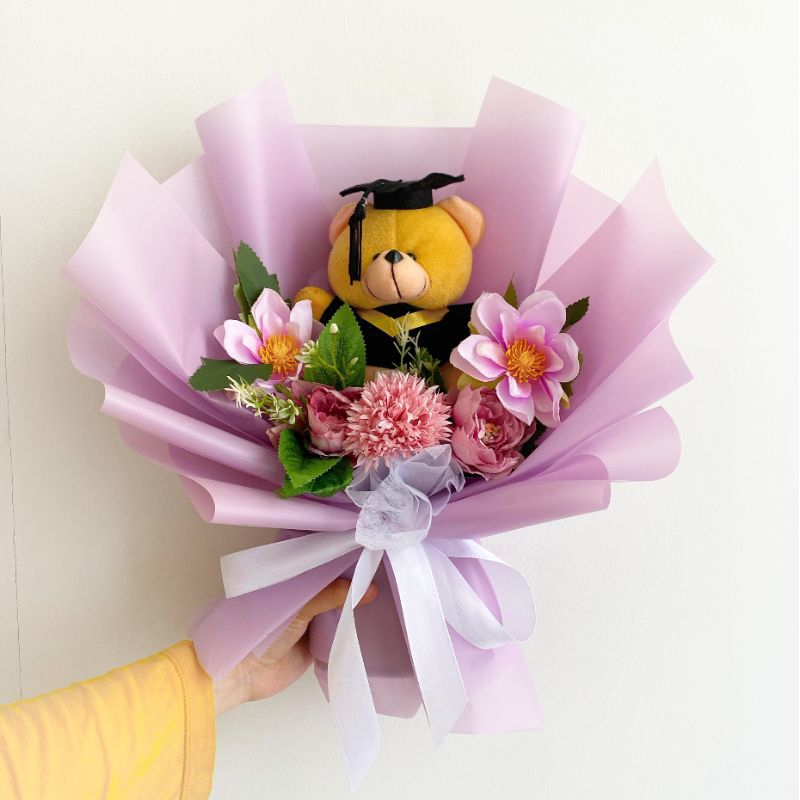 Jual (READY/TIDAK PO) buket S 40cm boneka wisuda bucket bunga palsu ...