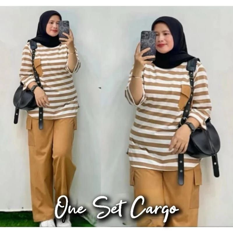 Jual ONE SET CARGO//SETELAN SELIA KOMBINASI CARGO KEKINIAN | Shopee ...