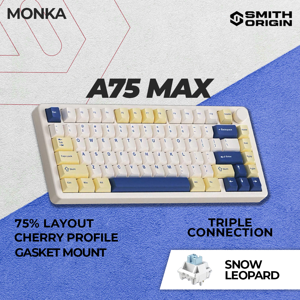 Jual Monka A75 MAX Aluminum QMK VIA Wireless Mechanical Keyboard ...