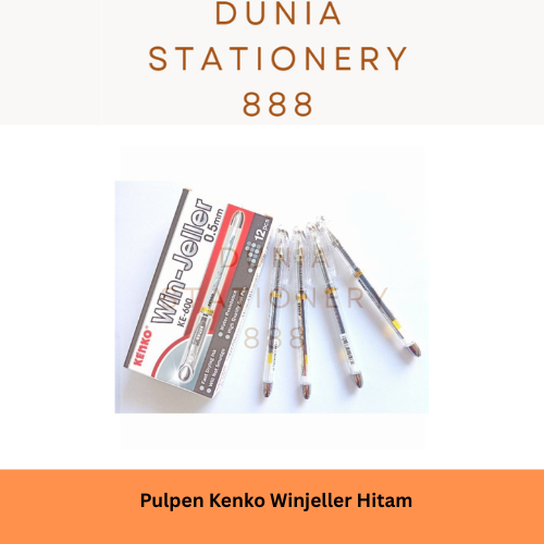 Jual Pulpen Gel Kenko Win Jeller Pulpen Cair isi 12 Hitam | Shopee ...