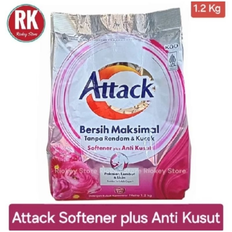 Jual ATTACK Detergen plus Softener cair 750ml / bubuk 1,2 kg | Shopee Indonesia