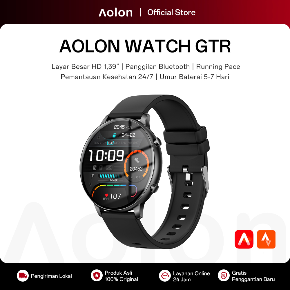 Jual Aolon GTR Jam Smartwatch Waterproof 1.39 Inch HD Touch Screen ...