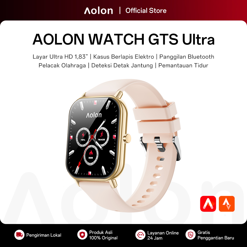 Jual Aolon GTS Ultra Jam Tangan Smartwatch 41MM Panggilan Bluetooth ...