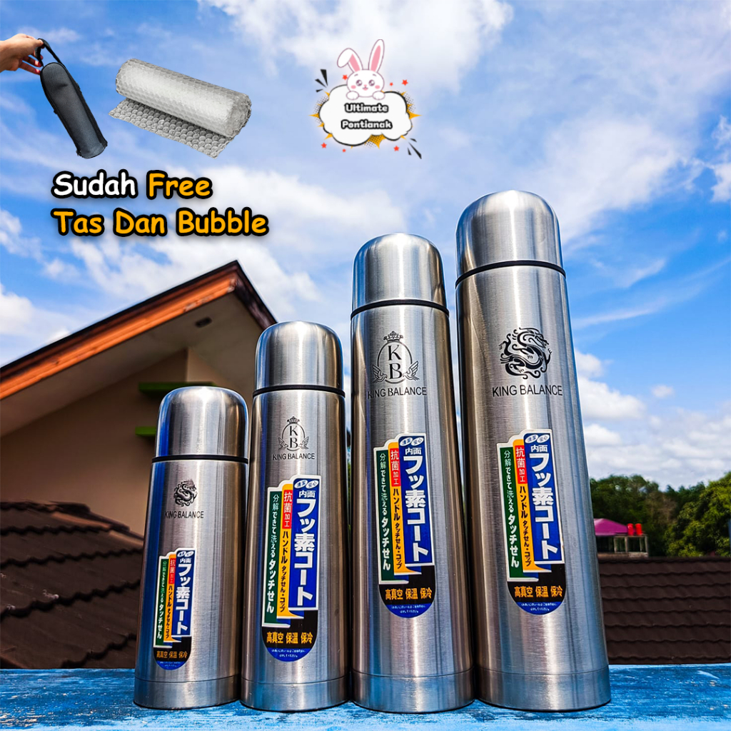 Jual Thermos Stainless Steel King Balance + Free Bubble + Free Tas ...