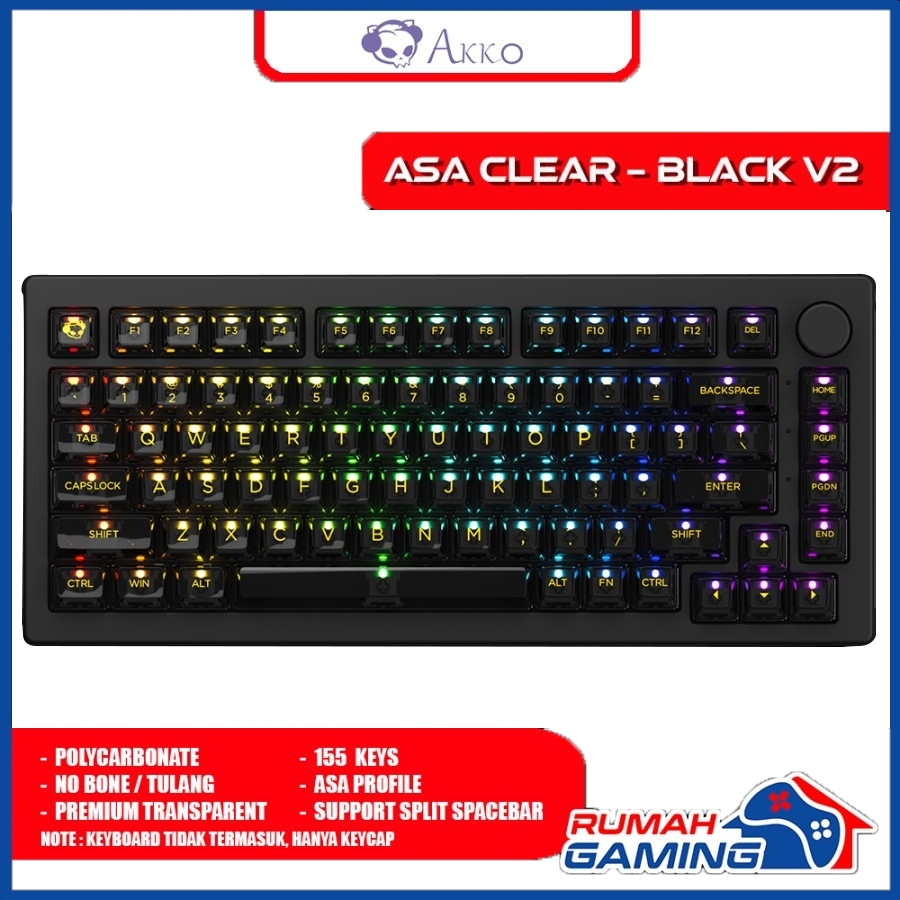 Jual AKKO - Asa - Clear - Transparant - Asa V2 - PC - 155 Key - Keycap - Keycaps | Shopee Indonesia