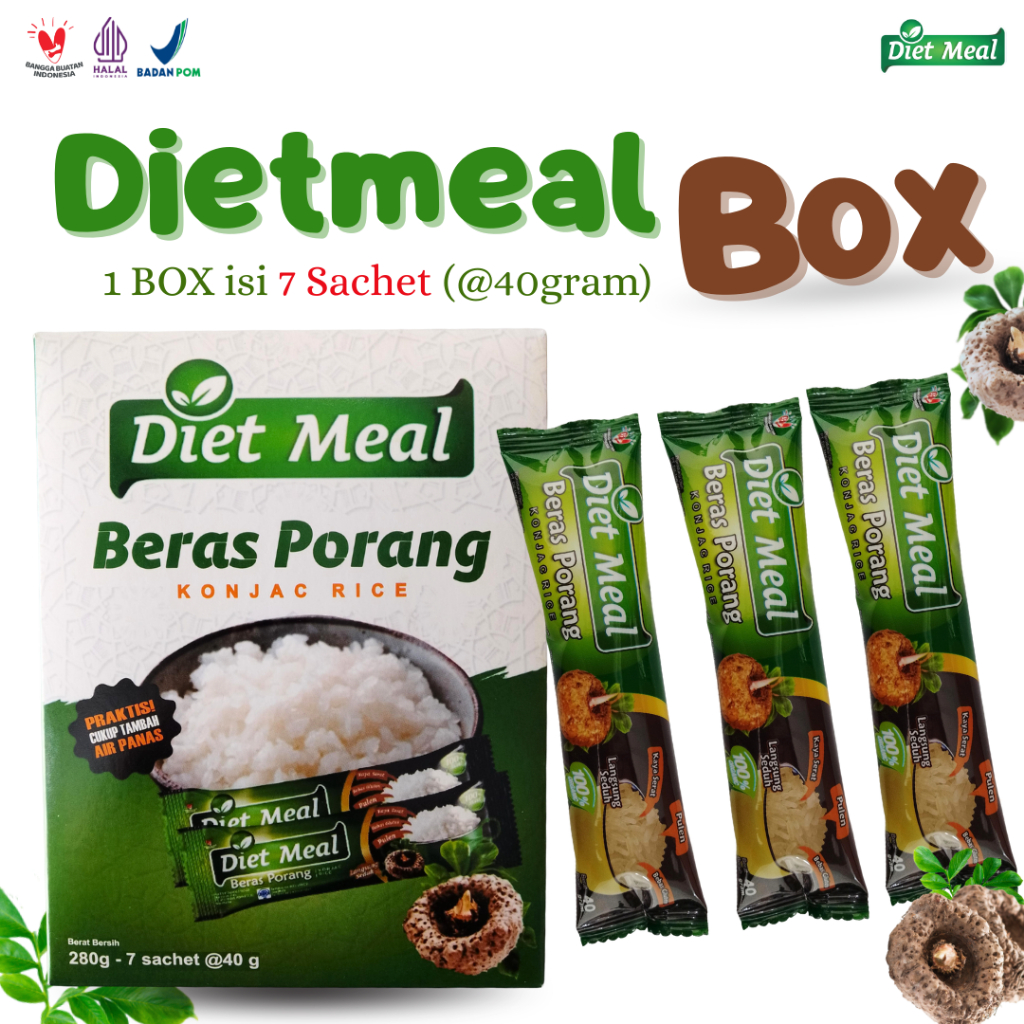 Jual Beras Porang DIETMEAL kemasan DUS BOX isi 7 sacet | Shopee Indonesia
