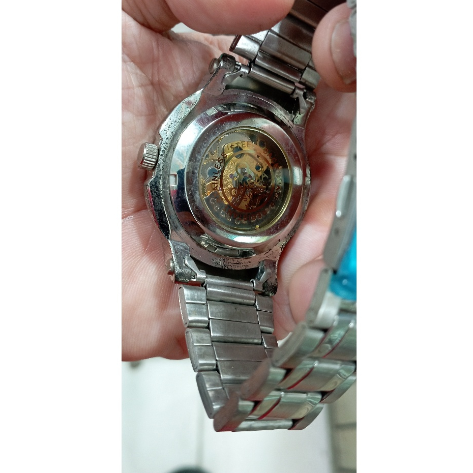 Jual jam tangan pria vintage kondisi normal transparan mesin siap pakai automatic g | Shopee ...