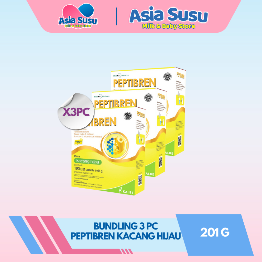 Jual [BUNDLE] Peptibren vanila /kacang hijau 195gr x 3pc (SUSU SARAF ...