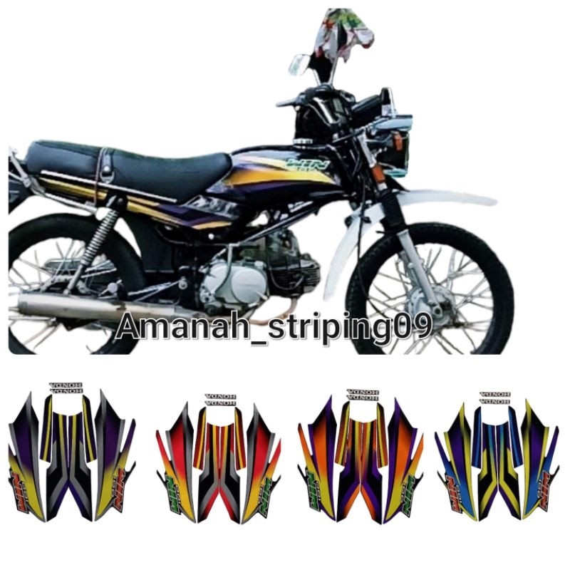 Jual Set Stiker Striping Standart Motor Win 100 2004 - Body polet win ...