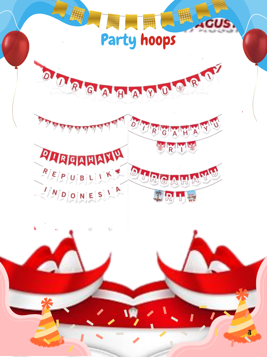Jual Banner DIRGAHAYU RI / bunting flag HUT RI MERAH PUTIH 17 AGUSTUS ...