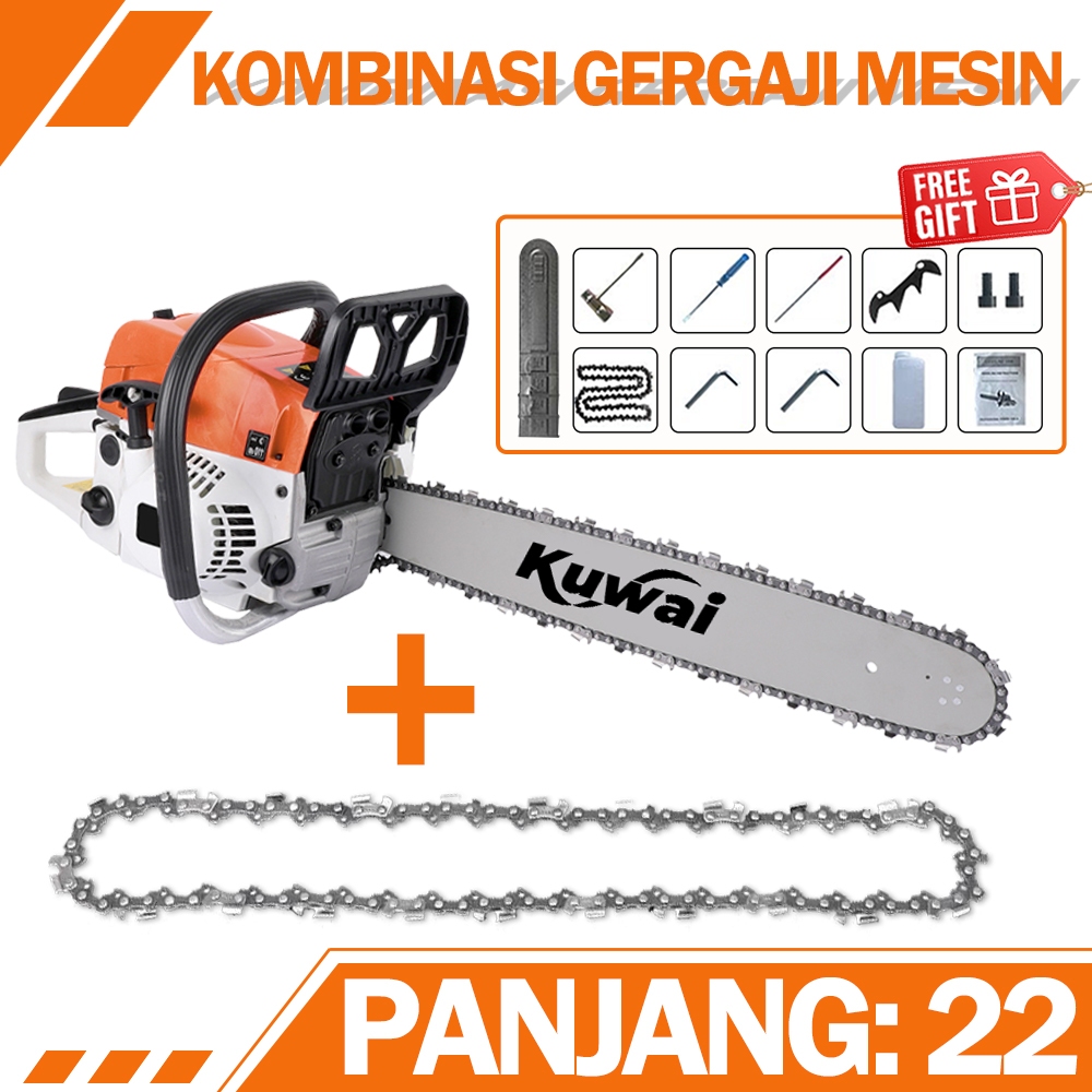Jual Mesin Potong Kayu 58CC 20/22|/24inch Chainsaw 2Tak Untuk Gergaji Mesin Alat Outdoor Mesin ...