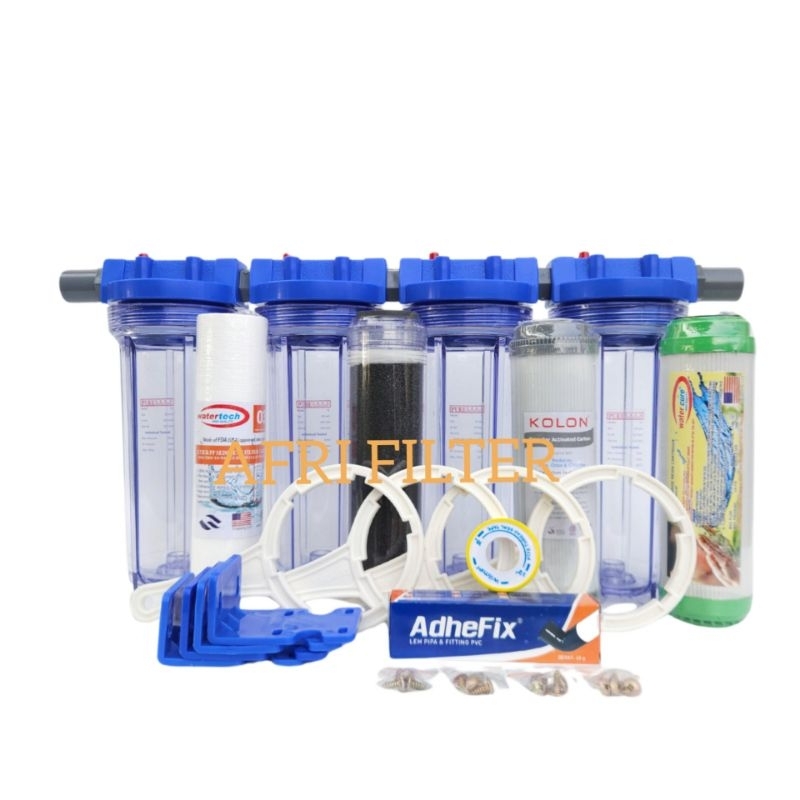 Jual Paket 4 Filter Air zat Besi&Kapur siap Pakai (Clear 10" drat 3/4 ...