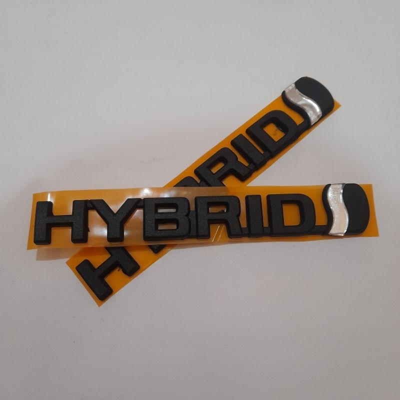 Jual emblem logo tulisan HYBRID black dop hitam kombinasi chrome ori ...