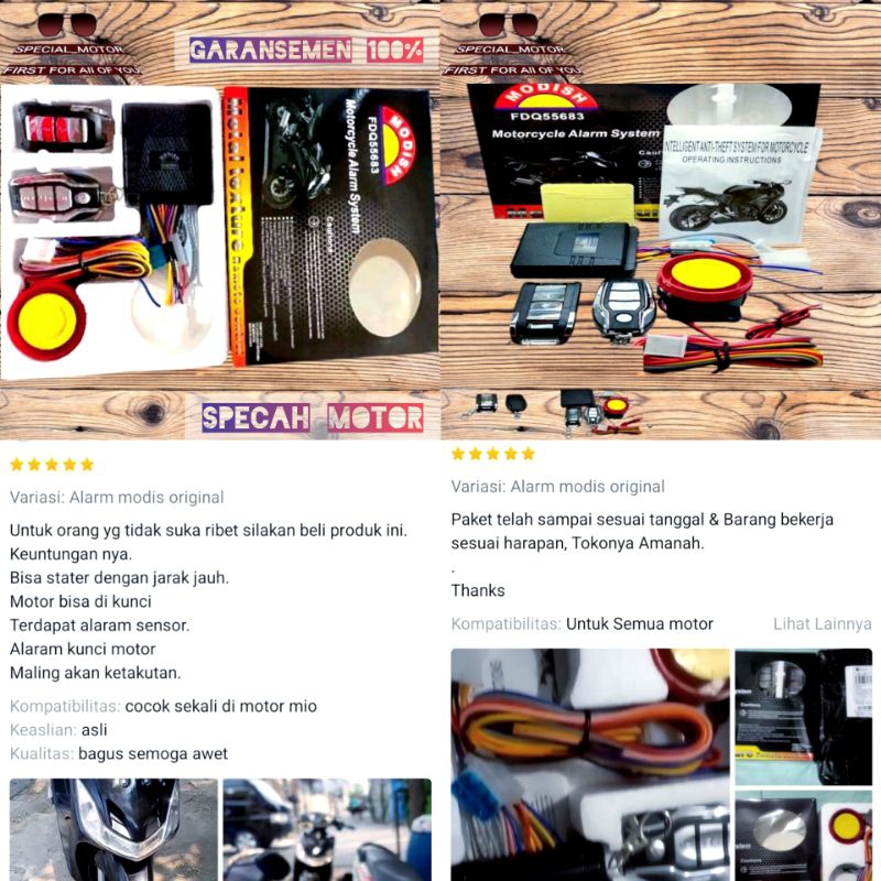 Jual ORIGINAL 100% GARANSI ALARM MOTOR ANTI MALING MEREK MODISH/ALARM ...