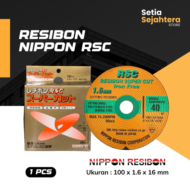 Jual NIPPON RESIBON Batu Gerinda Potong Super Cut RSC 4 inch 100 x 1,6 ...
