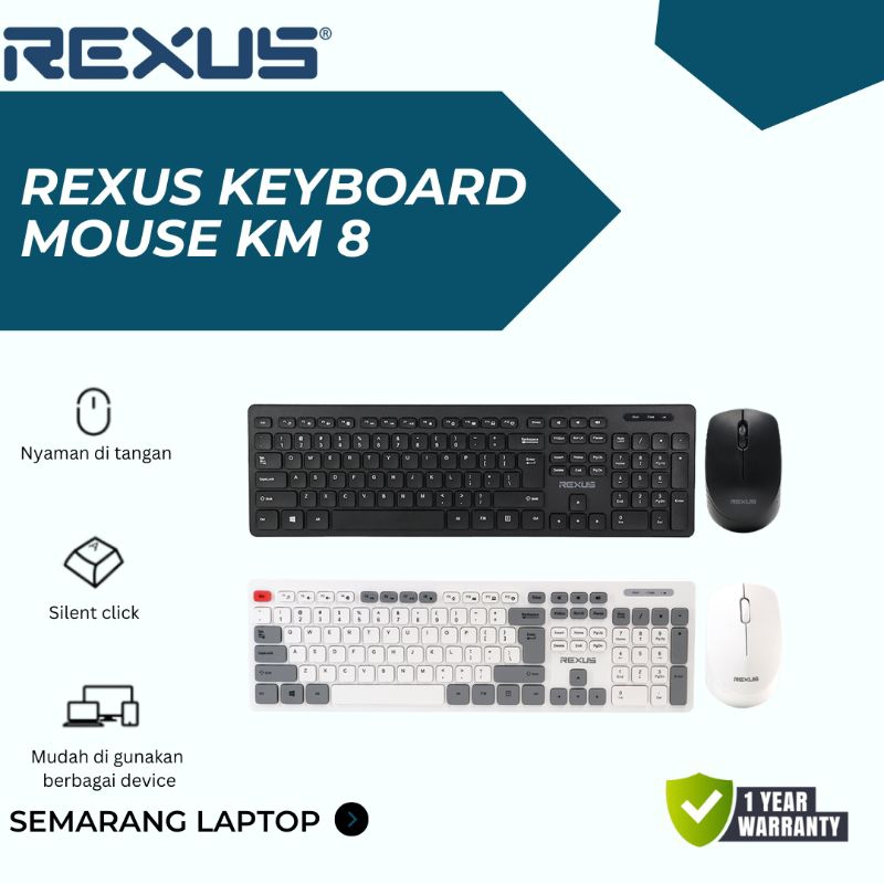 Jual Keyboard Mouse Wireless Combo KM-8 New Edition Rexus KM8 / KM-8 ...