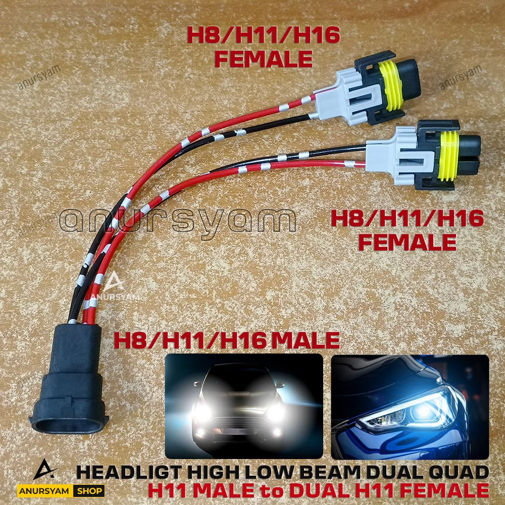 Jual Socket Splitter H11 Male to H11 Dual Female - Adaptor Soket ...