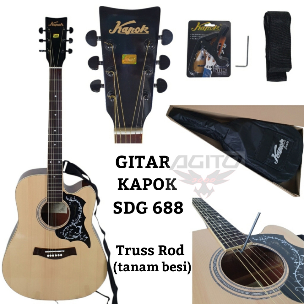 Jual Gitar Akustik Kapok SDG 688 Body Besar Ukuran 41 Inchi ORI ...