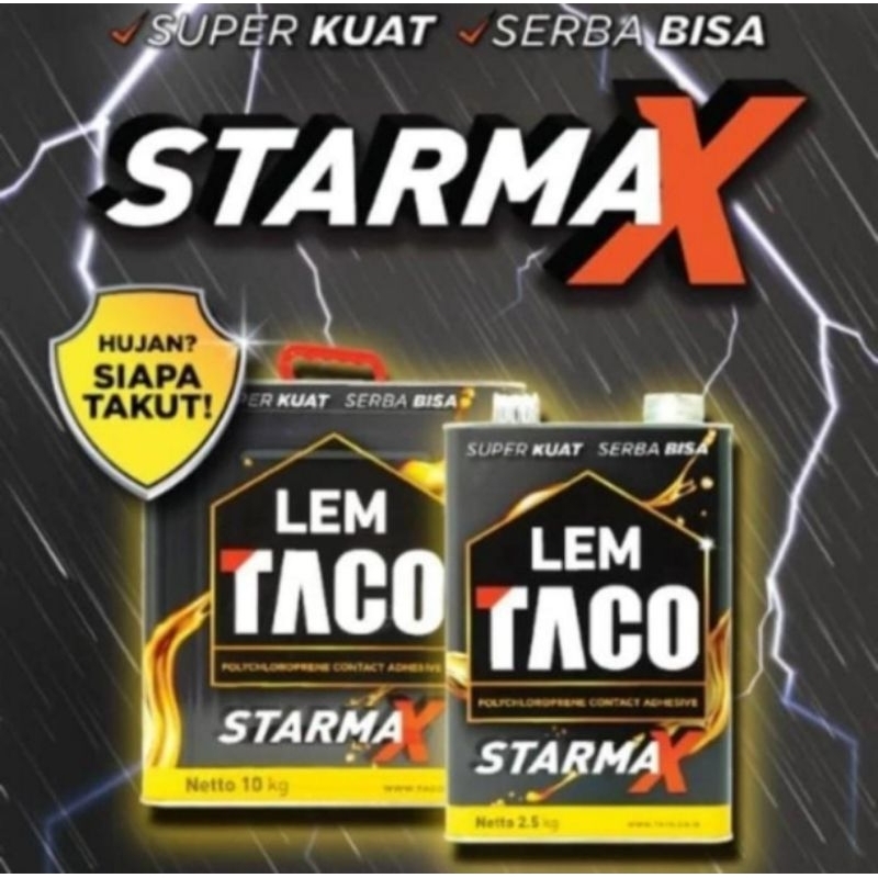 Jual Lem Kuning Taco STARMAX 2,5 kg dan 10 kg / Lem kuning Vinyl / Lem Kuning HPL | Shopee Indonesia