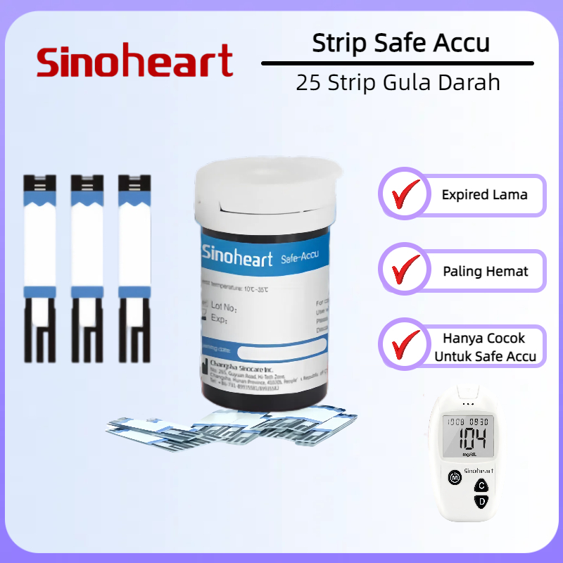 Jual 【Expired Masih Lama】 Sinoheart Strip Safe Accu 25 Stik Gula ...