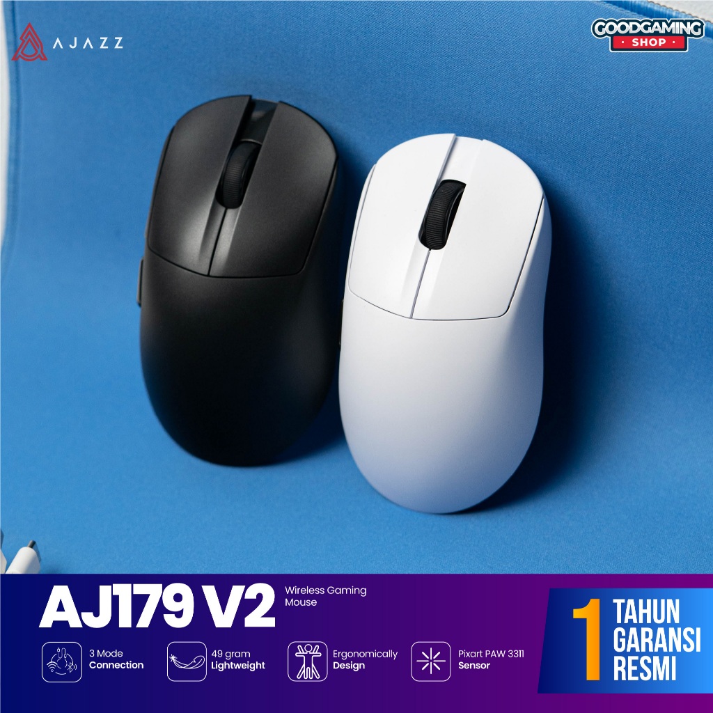 Jual AJAZZ AJ179 V2 / AJ-179 V2 Series PAW3311 Tri-mode Wireless Ergonomics Gaming Mouse - Mouse ...