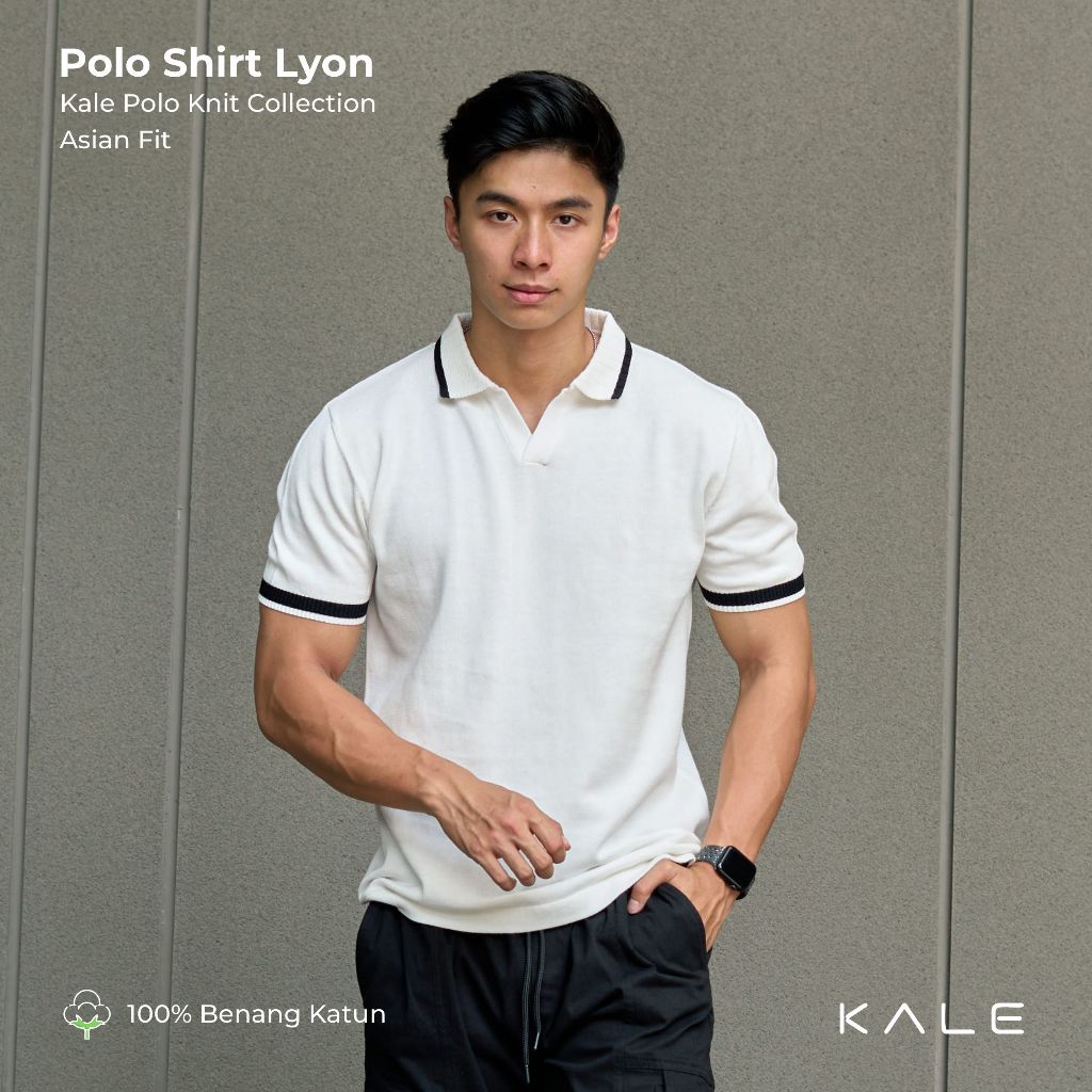 Jual KALE Lyon Polo knit Cotton Thread Asian Fit | Shopee Indonesia