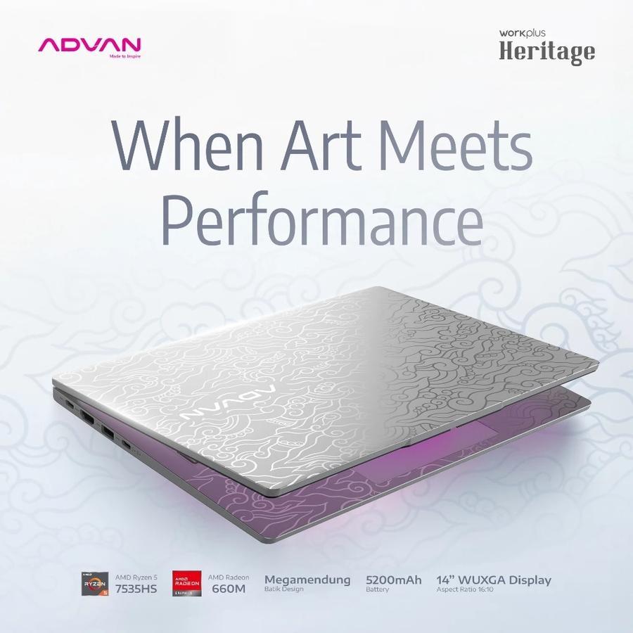 Jual Advan WorkPlus Heritage Ryzen 5 7535HS 16GB/512GB NVMe Windows 14 ...
