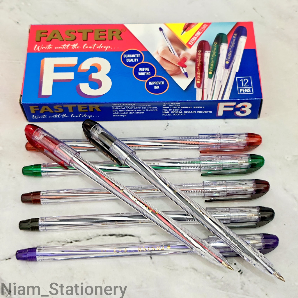 Jual Azka ECER ( 1 PCS ) Bolpen Faster F3 0.5 mm Pulpen Faster F3 0.5mm ...