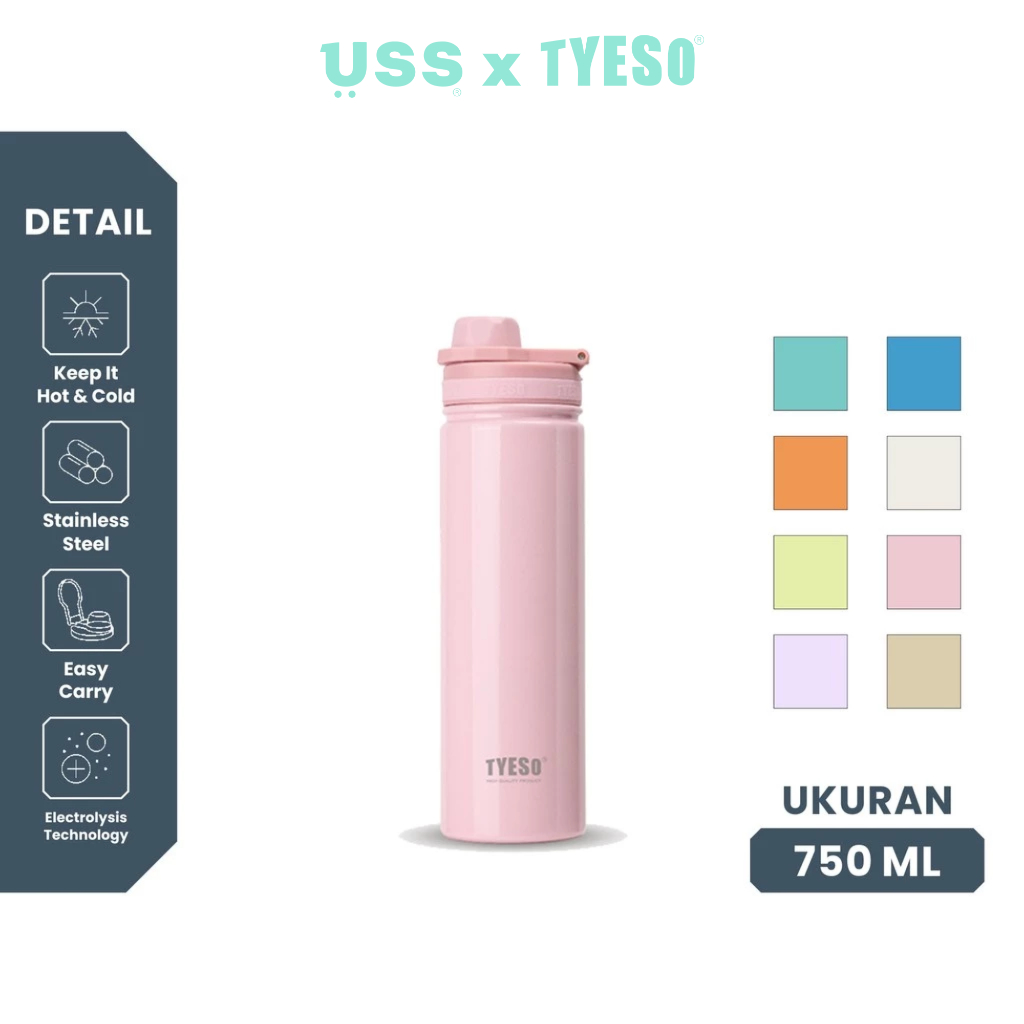 Jual USS x Tyeso Tumbler Botol Minum Stainless 750mL TS-8709C Sports Vacuum Insulated BPA FREE ...