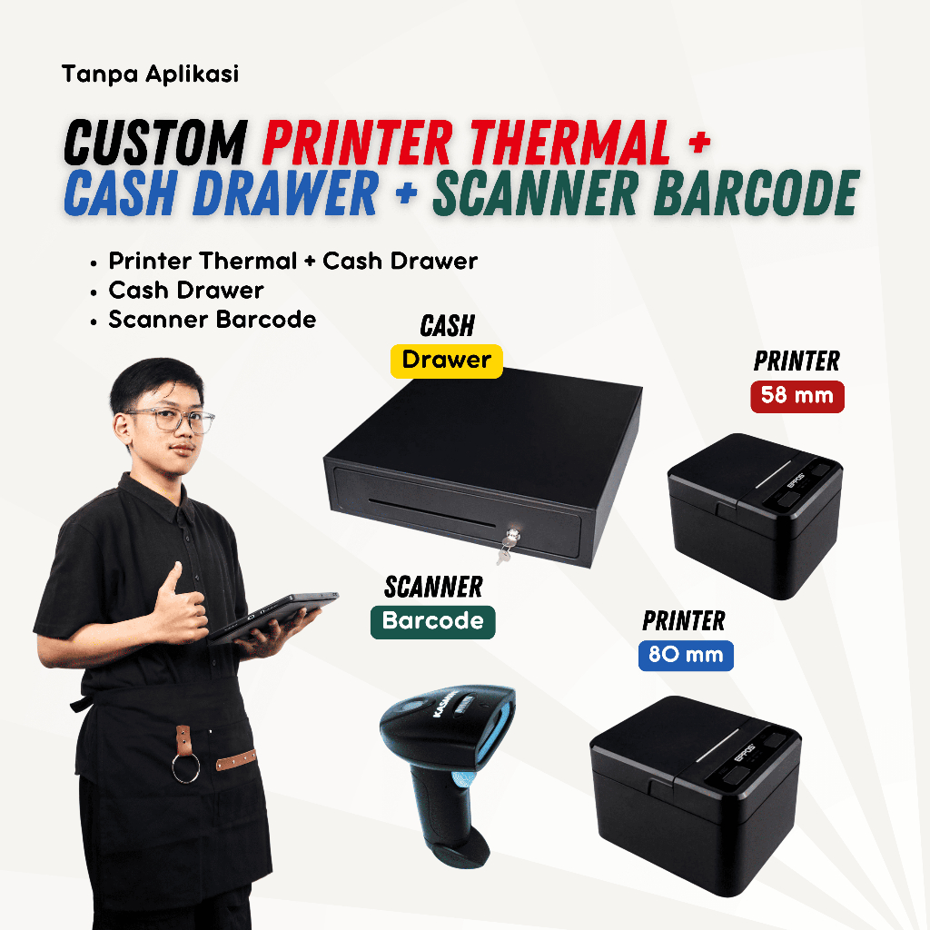Jual Paket Cash Drawer / Scanner Barcode - (Tanpa Aplikasi) - KASMINI ...