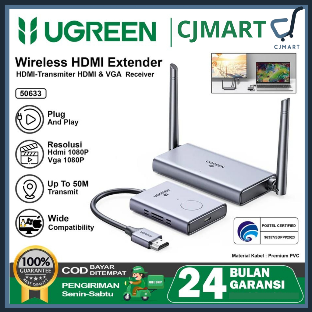 Jual UGREEN Wireless HDMI Video Transmitter Receiver Extender Display ...