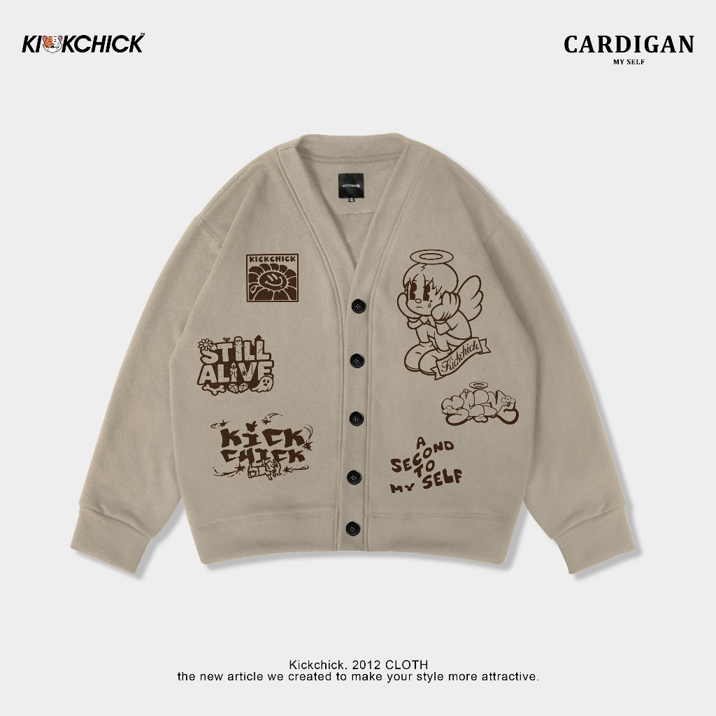 Jual Kickchick Cardigan Myself Vanilla | Oversize Outer | Lengan ...