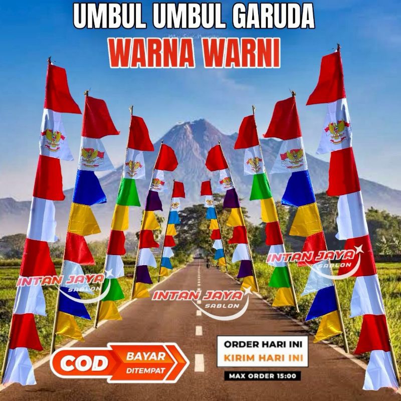 Jual umbul-umbul garuda merah putih, warna-warni (20 pcs) | Shopee Indonesia